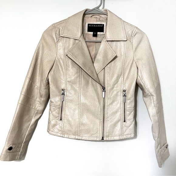 Bernardo | Jackets & Coats | Bernardo Moto Faux Leather Jacket In Ivory ...